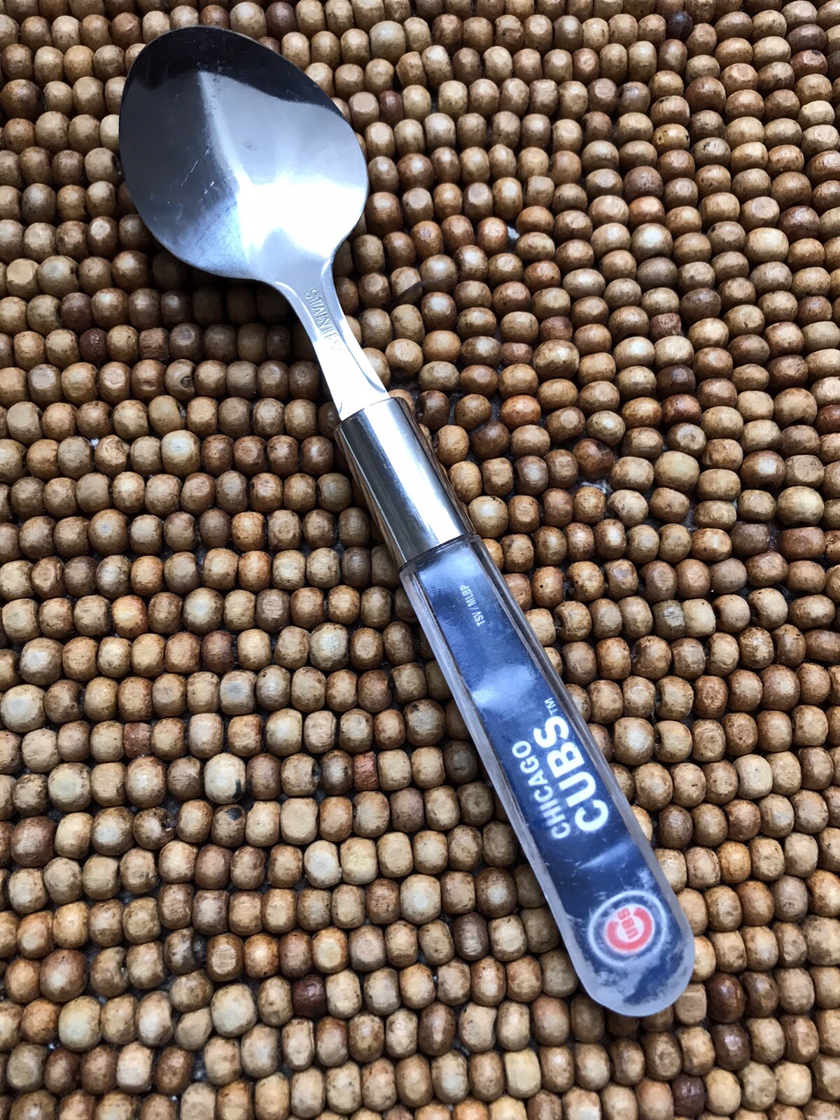 CHICAGO CUBS Baseball Red Blue Stainless Clear Plastic TEASPOON 6.25 ...