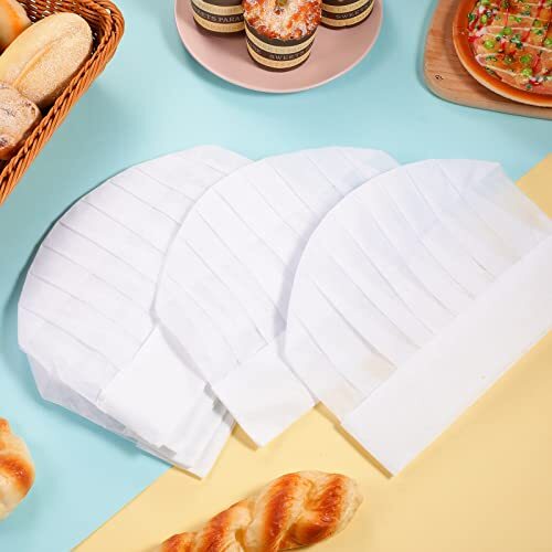 60 Pack 8 Inch Kids White Chef Hats Non Woven Chef Toques Chef Caps ...