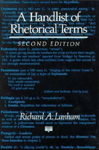 A Handlist of Rhetorical Terms - Paperback By Lanham, Richard A. - VERY ...