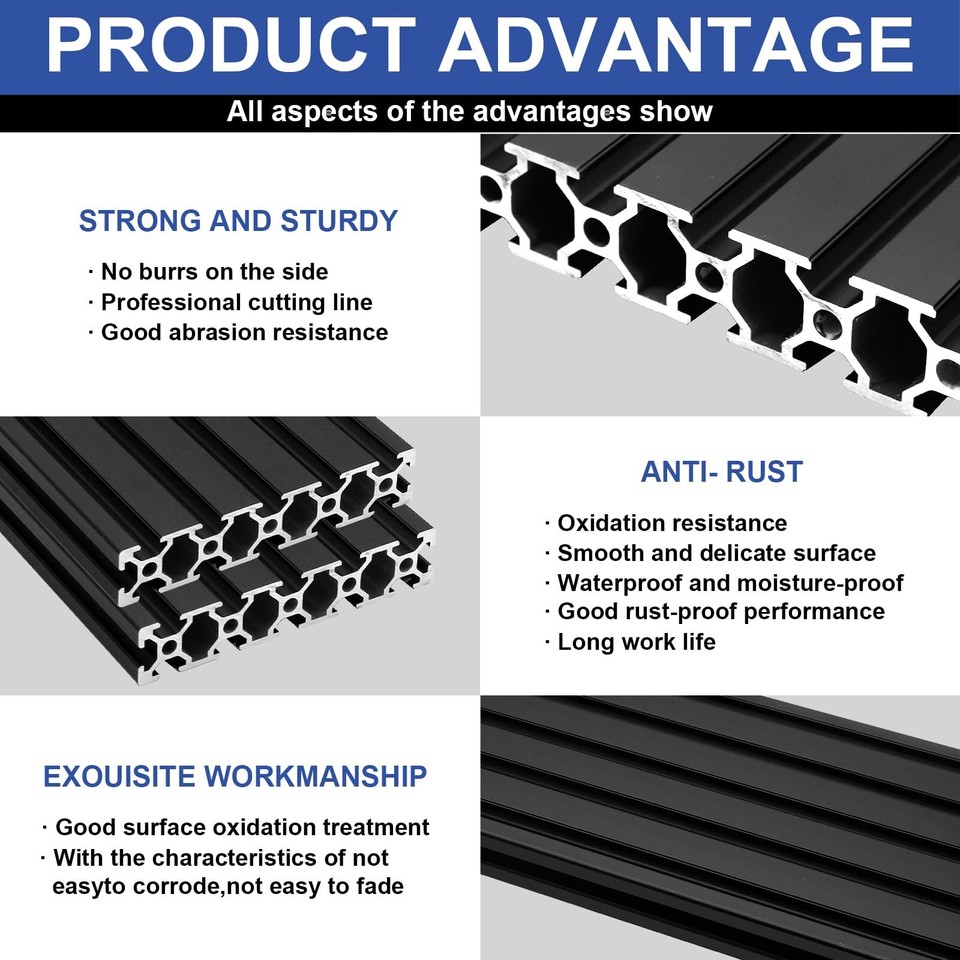 80/20 T-Slot 2020 2060 2080 20100 Aluminum Extrusion Profile for CNC 3D ...