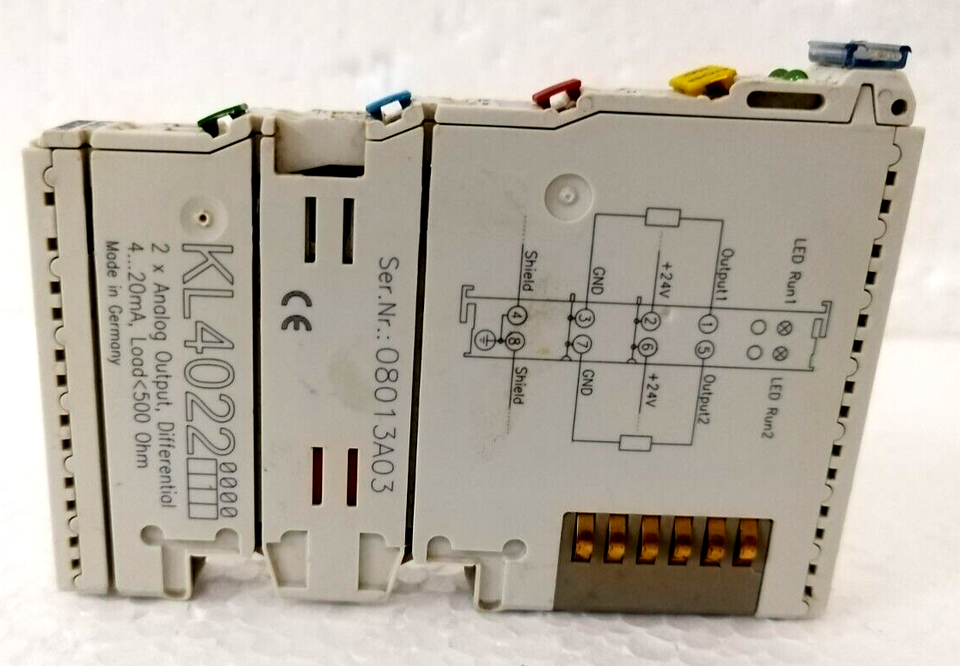 BECKHOFF KL4022 Bus Terminal, 2-Channel Analog Output, Current, 4…20 mA ...