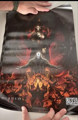 BlizzCon 2023 Diablo IV 4 Lilith & Elias Promo Poster Blizzard 14x20 | eBay