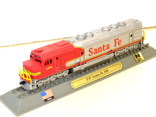 DEL PRADO LOCOMOTIVE STATIQUE F45 SANTA FE 100 SUR SON SOCLE ECHELLE N ...