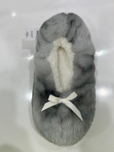 NWT Womens Fuzzy Bubba Grey Comfy Stretchy Slippers 86694616024| eBay