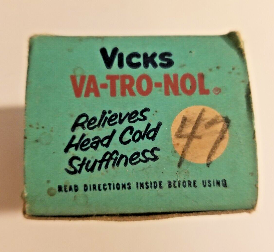 Vintage Medicine Box Bottle Dropper Vicks Va-Tro-Nol Medical Mid ...