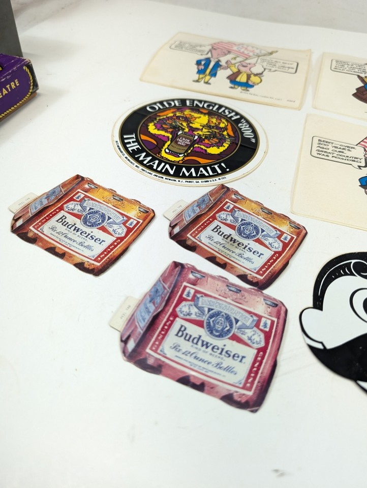 Vintage Beer Decal Lot 1976 Piels Carling Budweiser Stickers 70s ...