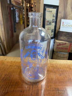 Vintage Glass Chemung Spring Water Bottle Features Blue Logo | eBay