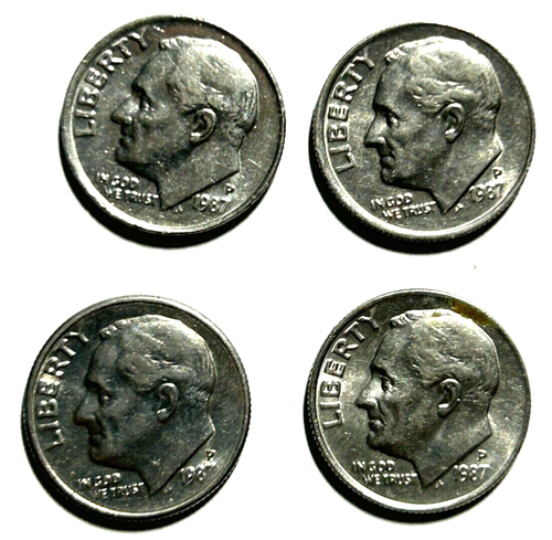 FOUR (4) 1987 (P) Roosevelt Dimes FAST FREE SHIPPING | eBay