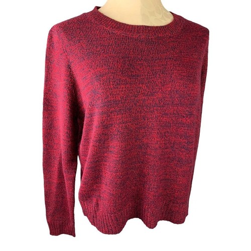 Medium Divided by H&M Junior Women's Lightweight Navy Red Marled Knit ...
