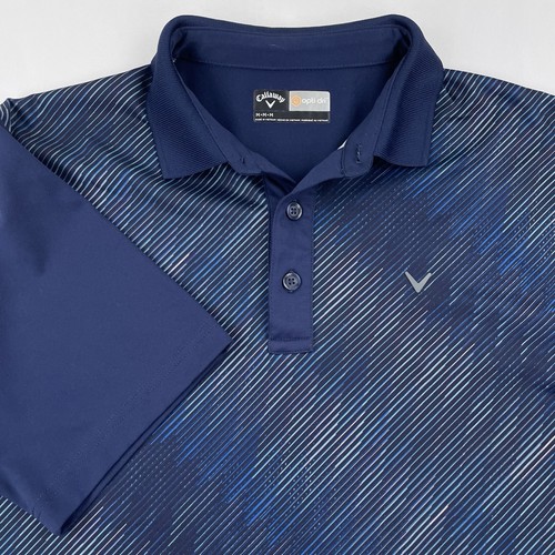 Callaway Opti Dry Polo Shirt Men’s M Blue Colorful Argyle Print Golf ...