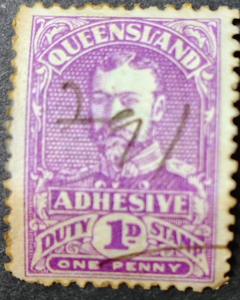 Old State Qld adhesive duty stamp 1d 2d 3d 6d 1/- & KGV 1½d red punc OS ...