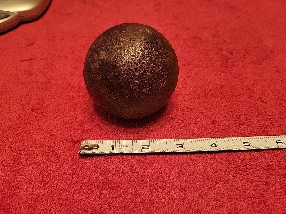Antique Cast Iron Cannon Ball Cannonball Projectile 3" 3lb 8oz | eBay