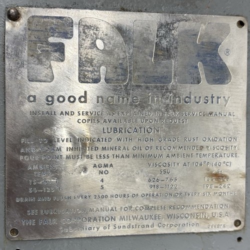 Falk 2070Y2-A Enclosed Gear Drive 19.92 Ratio 1800 RPM 1.74 Service ...