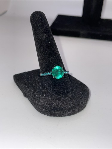 TK316 Ring Green Stone With Black Band And Skull Design | eBay