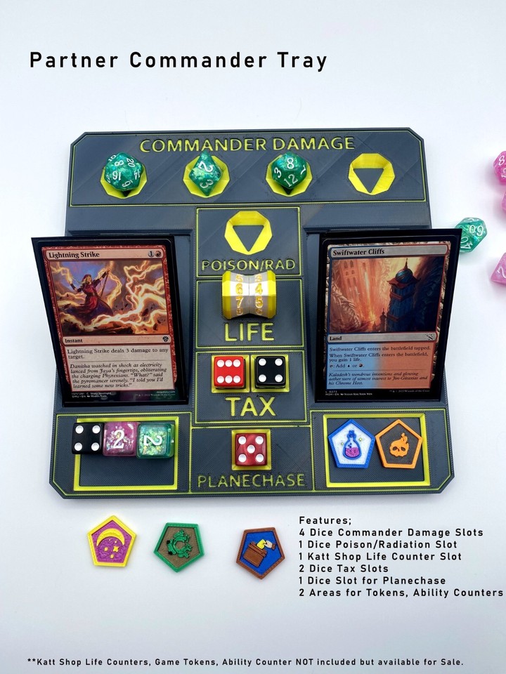 Partner Commander Tray designed to assist in tracking MTG Commander ...
