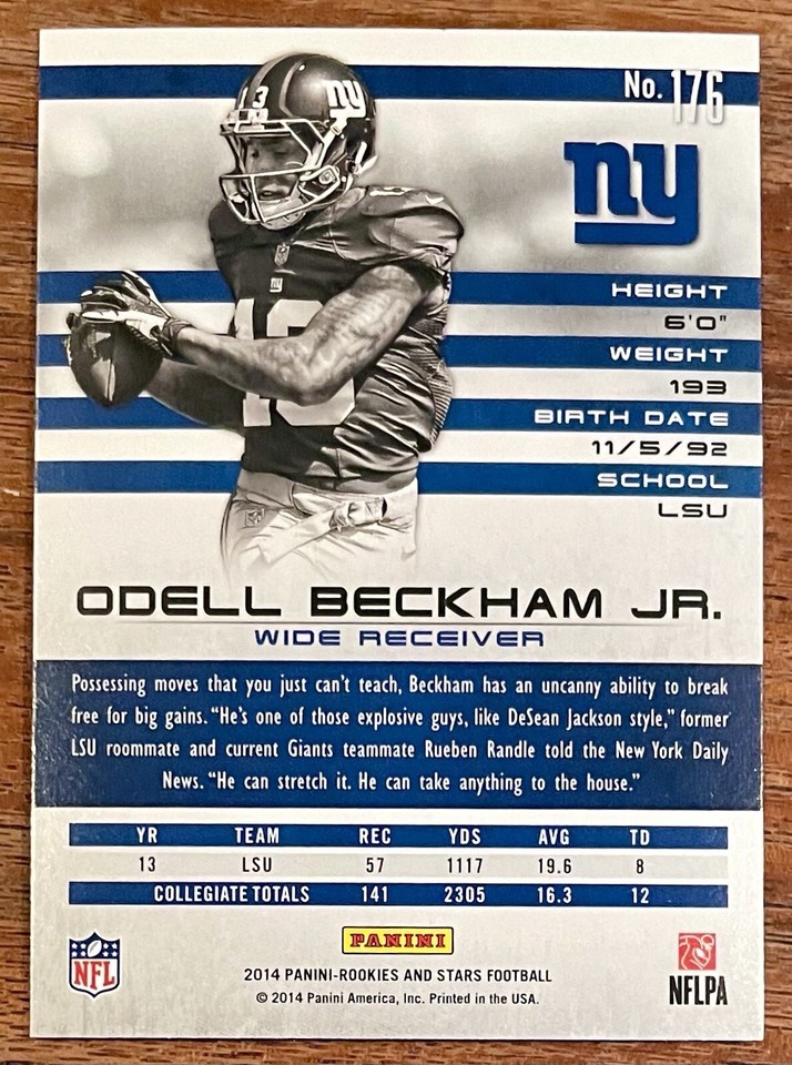 Odell Beckham Jr 2014 Rookies and Stars Rookie RC #176 | New York ...