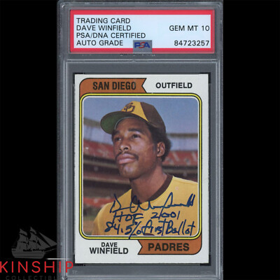 Dave Winfield signed 1974 Topps Rookie Card PSA DNA HOF Auto 10 ...