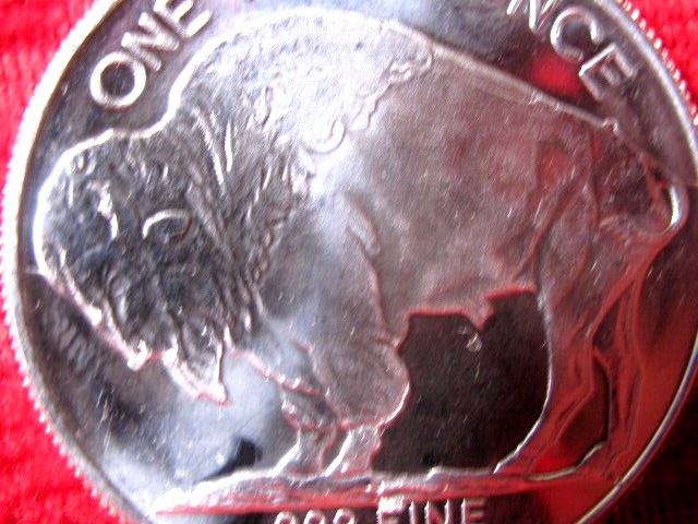 1oz .999 Fine AG Silver Round - Buffalo Indian Stamped ( HM ) ~NEW-MINT ...