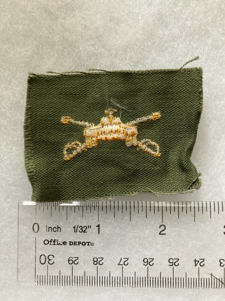 Authentic US Army Armor Branch Officer OD Green Insignia Patch | eBay