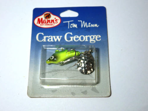 Manns Craw George NIP Fishing Lure Tom Manns 1/2 oz Chartreuse Crawfish ...
