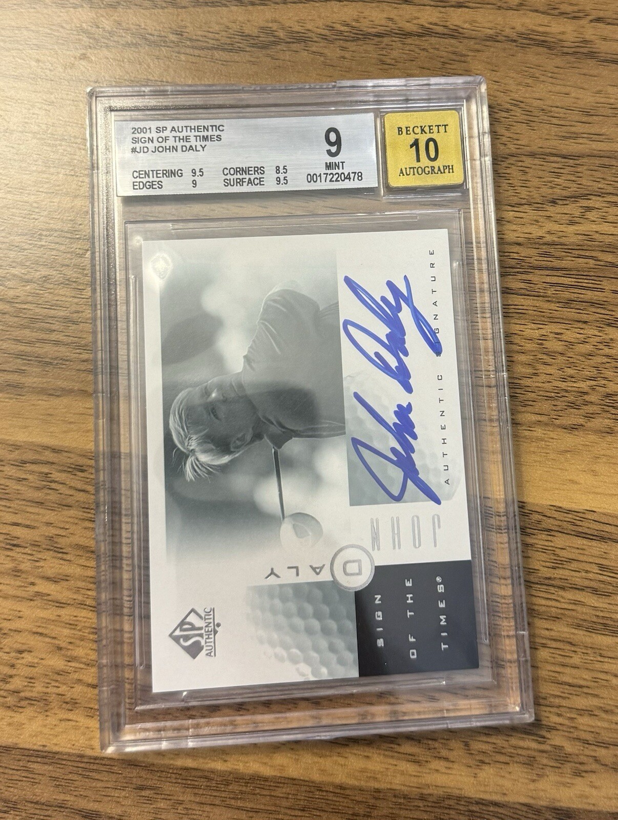 2001 UD SP Authentic - Sign of the Times #JD John Daly (AU) BGS 9 AUTO ...
