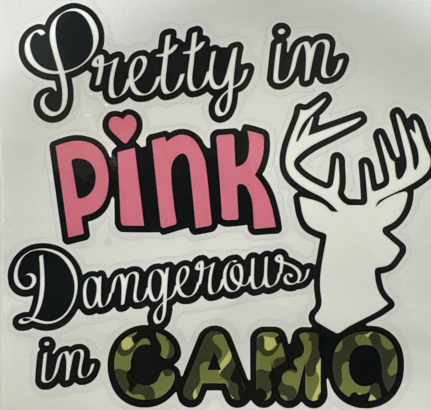 Pretty In Pink Dangerous In CAMO 6" ATV Decal / Bumper Sticker | eBay