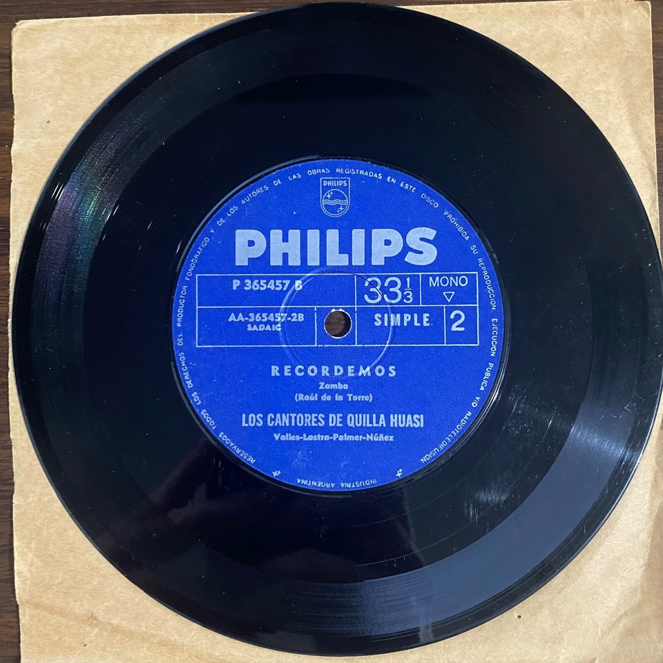 LOS CANTORES DE QUILLA HUASI - ZAMBA DE ABRIL / RECORDEMOS (7") 1969 ...