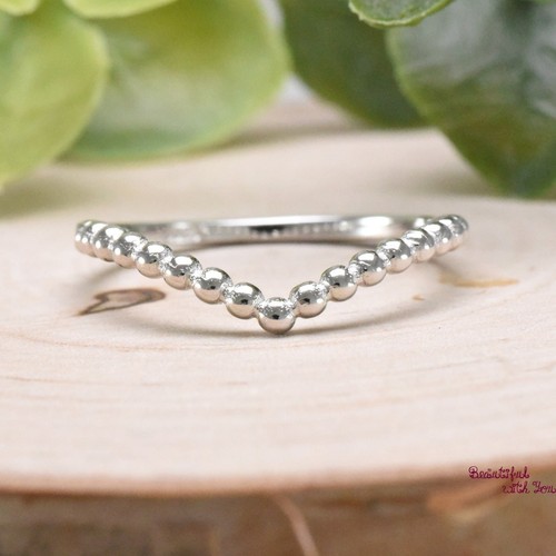 Unique V Shape Bead Ball Chevron Ring, Wide V Shape Bead Ring, V Ring ...