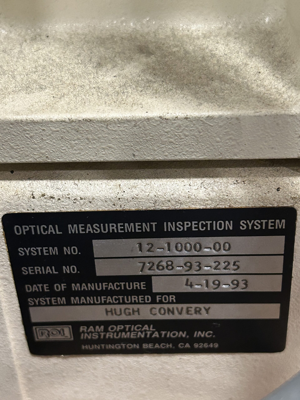 Ram ROI Optical OMIS II Vision AutoCheck Metrology Measurement ...