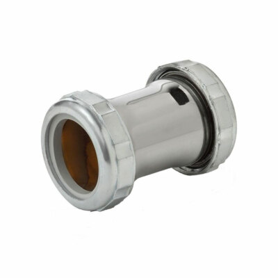 80162 1-1/2 Inch Chrome Plated Brass Slip Joint Coupling with Nuts and ...