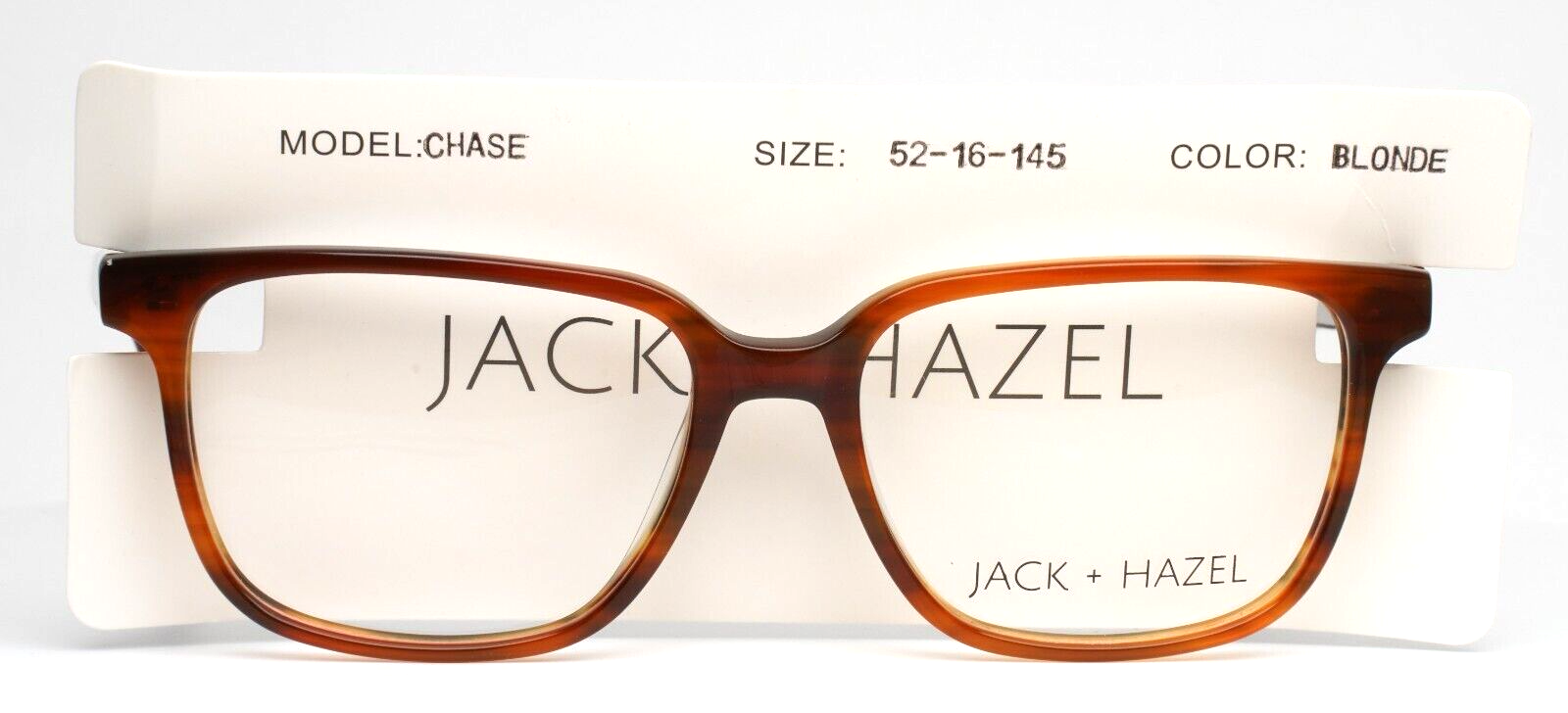 JACK + HAZEL Chase Blonde Mens Square Full Rim Eyeglasses 52-16-145 B ...