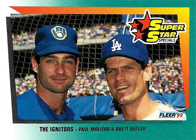 1992 Fleer #702 Paul Molitor Brett Butler Period After U.S.A. Brewers ...