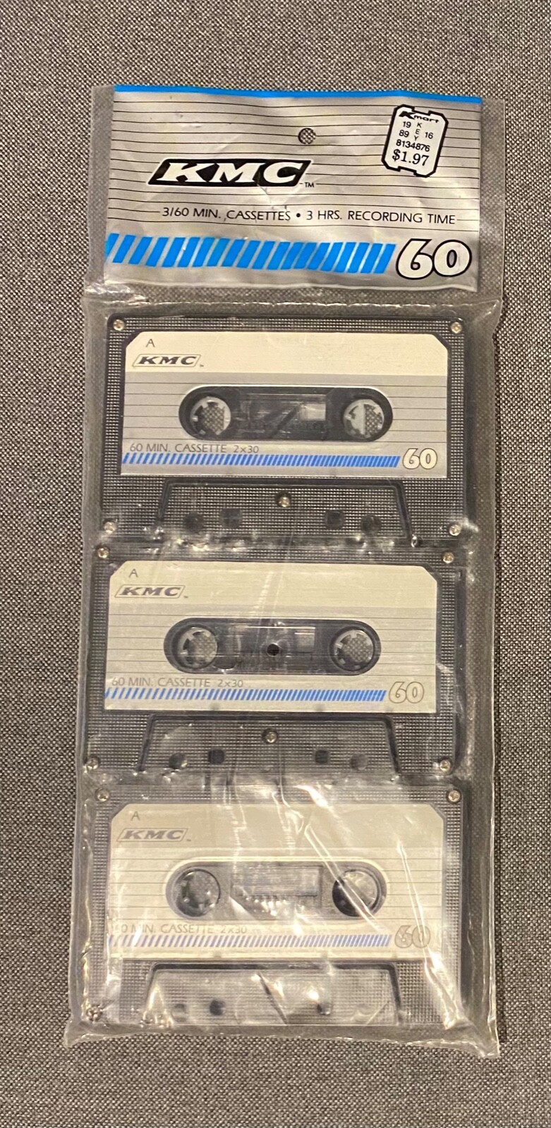 Sealed KMC 3 Pack 60 Minute Low Noise Normal Bias Blank Cassette Tapes ...