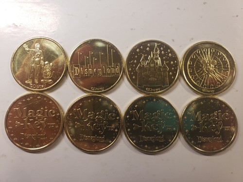 Magic Key Terrace 4 Coin Medallion Set 2023 Disneyland Walt Mickey ...