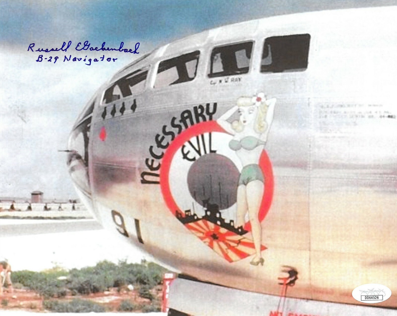 Russell Gackenbach signed WWII Hiroshima/Nagasaki B-29 Navigator 8x10 ...