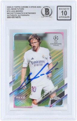 Luka Modric Real Madrid CF Signed '20-21 Topps Chrome Steve Aoki #75 ...