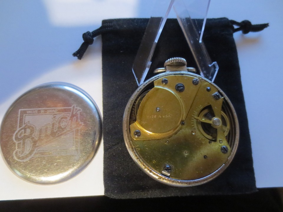 1950s 16s Pocket Watch Buick Auto Ad Theme Dial & Case Runs Well. | eBay