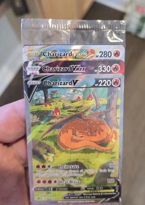 Pokémon Charizard UPC Promo Cards Set of 3 - V, VMax, & VStar *SEALED ...