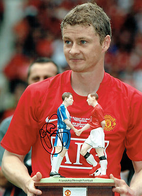 Ole Gunnar SOLSKJAER Signed Autograph Manchester United Portrait Photo ...