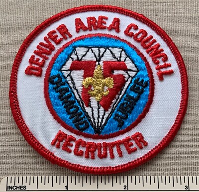 1985 DENVER AREA COUNCIL Boy Scout Recruiter PATCH BSA 75th Diamond ...