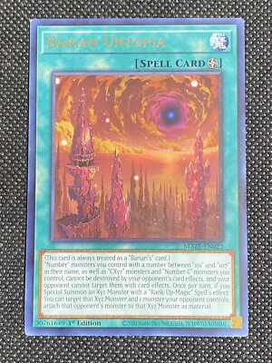 YuGiOh! - Barian Untopia MAZE-EN022 Rare 1st Edition Near Mint Maze Of ...