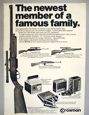 Crosman Powermatic 500 B-B Gun Rifle PRINT AD - 1970 ~ Powermaster ...