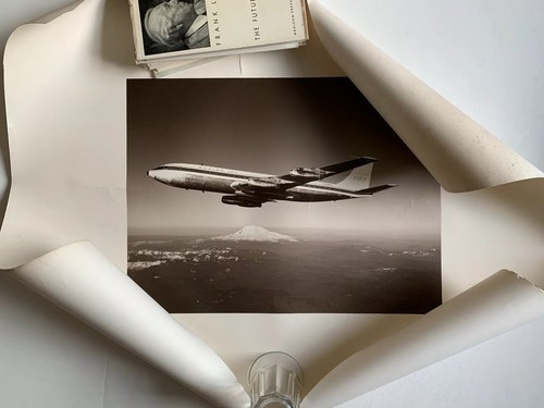 Large 1950s Original Photo Boeing 707 Airliner N709PA w/ Mount Rainier ...