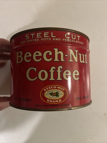 Vintage Beech-Nut Early 1950s Steel Cut Coffee Tin Key Wind NOS ...