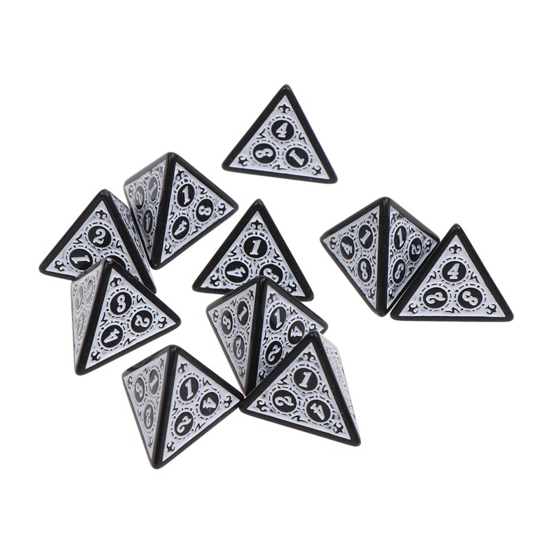 10 Pcs 4-Sided Single-Color Polyhedral Acrylic Single Color Pattern ...