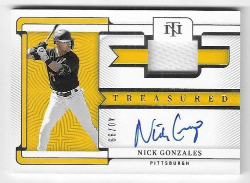 Nick Gonzales 2023 NATIONAL TREASURES MLB AUTOGRAPH JERSEY CARD Pirates ...