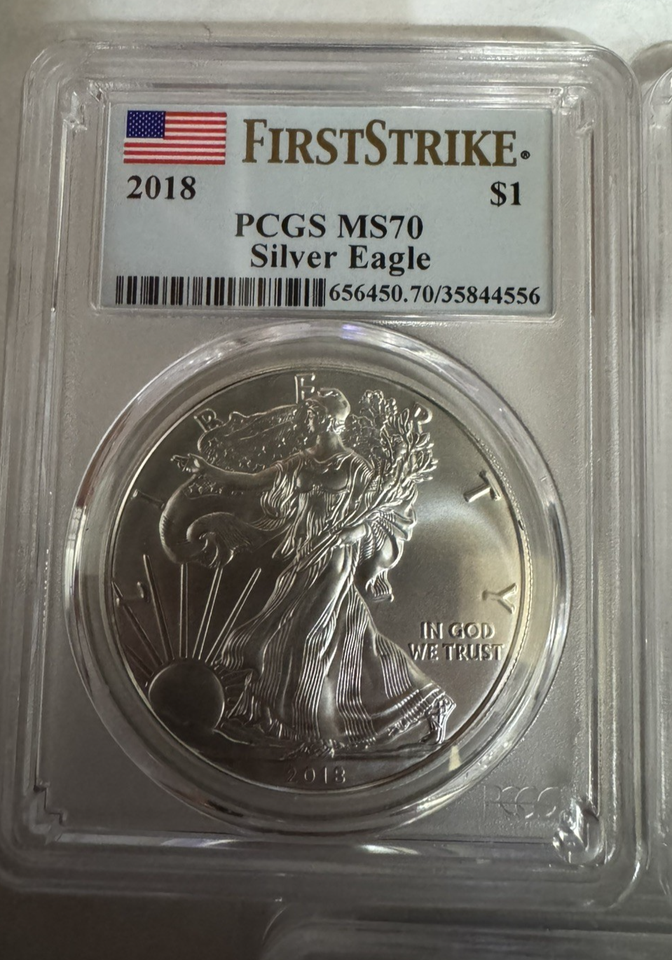 (7) 2018 - 2024 SILVER EAGLE PCGS MS70 FIRST STRIKE - FS FLAG LABEL | eBay