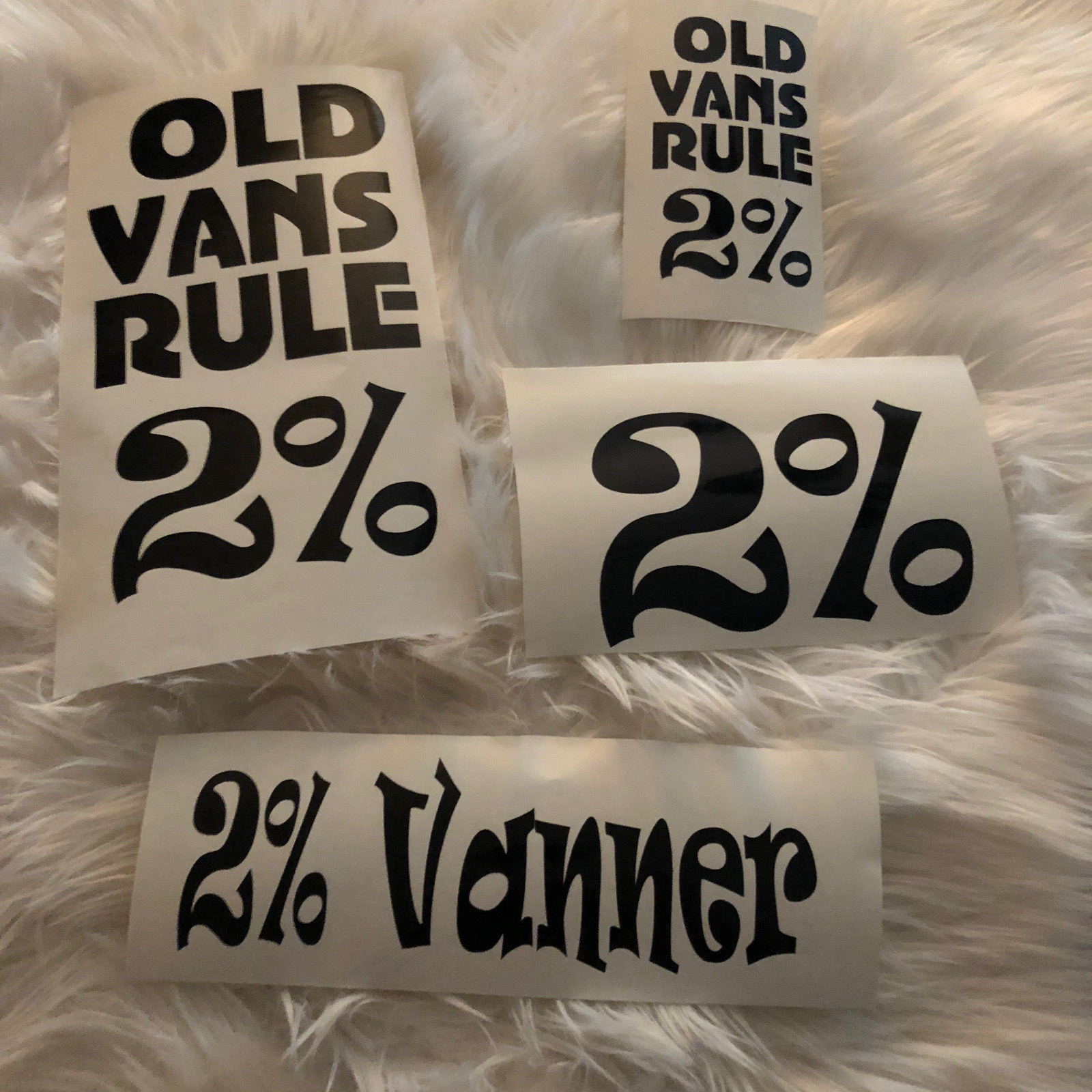 8 PACK 2% STREET VAN VANNING VANNER VANNIN DECAL STICKER 2 PERCENT ANY ...