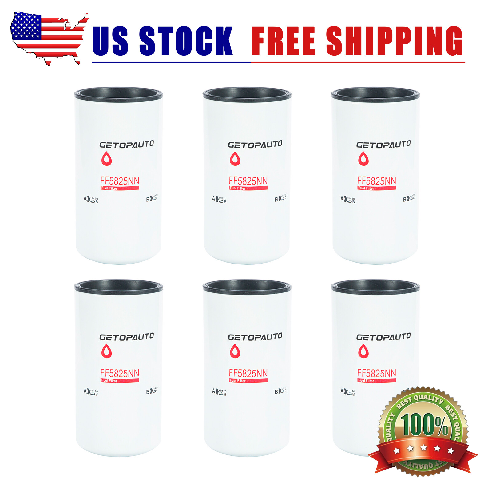 6 Pcs Fuel Filter For Cummins ISX11.9 & QSX11.9 & ISX15.0 & X15 ...