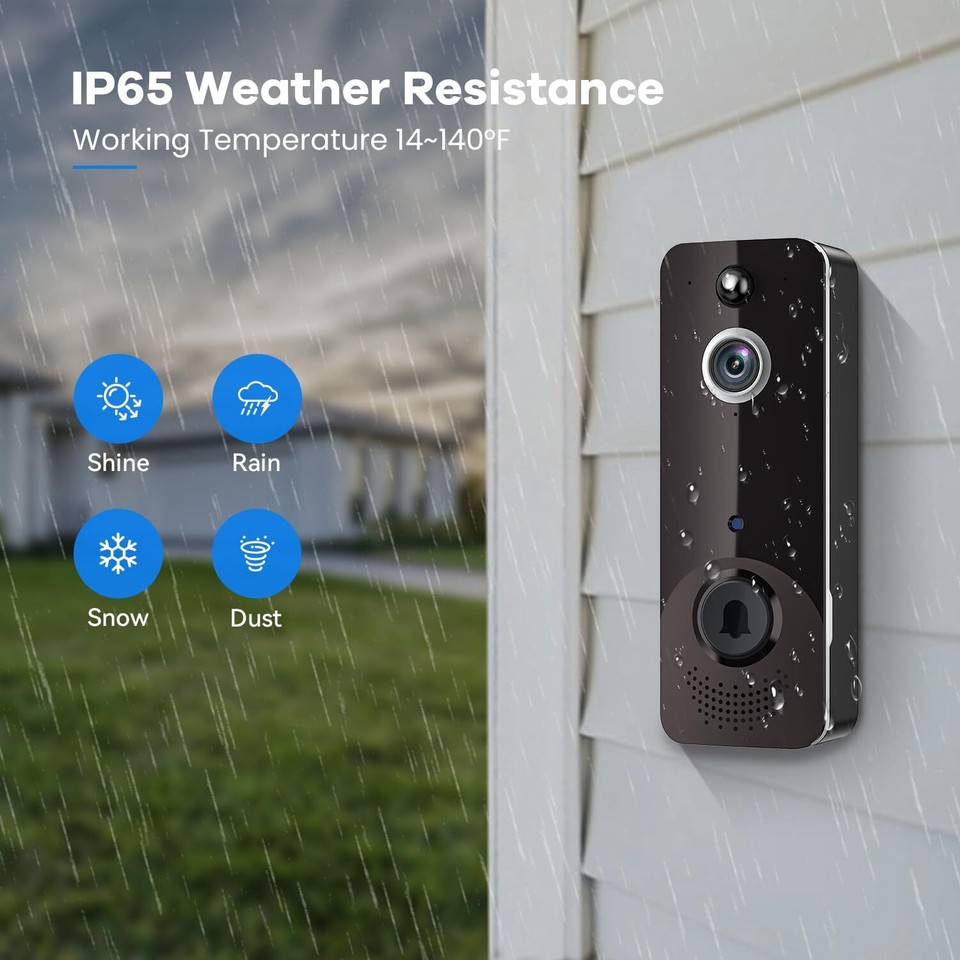 Doorbell Camera Wireless WiFi Video Doorbell with Free Ring Chime ...